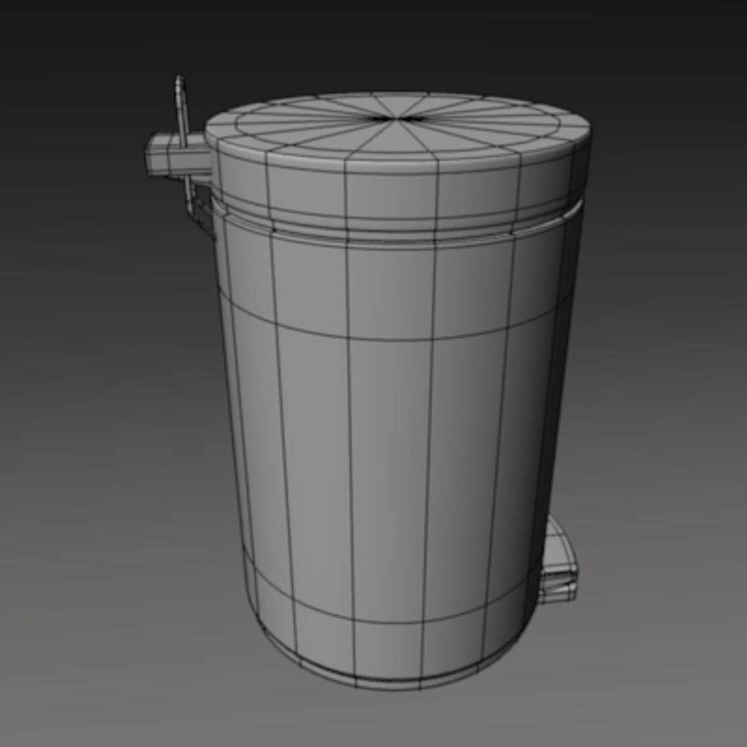 Trash Bin 3d Dxf