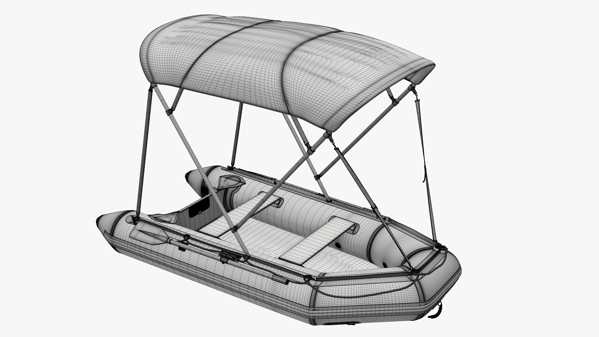 Inflatable Boat Sunshade 3D Model - TurboSquid 1621736