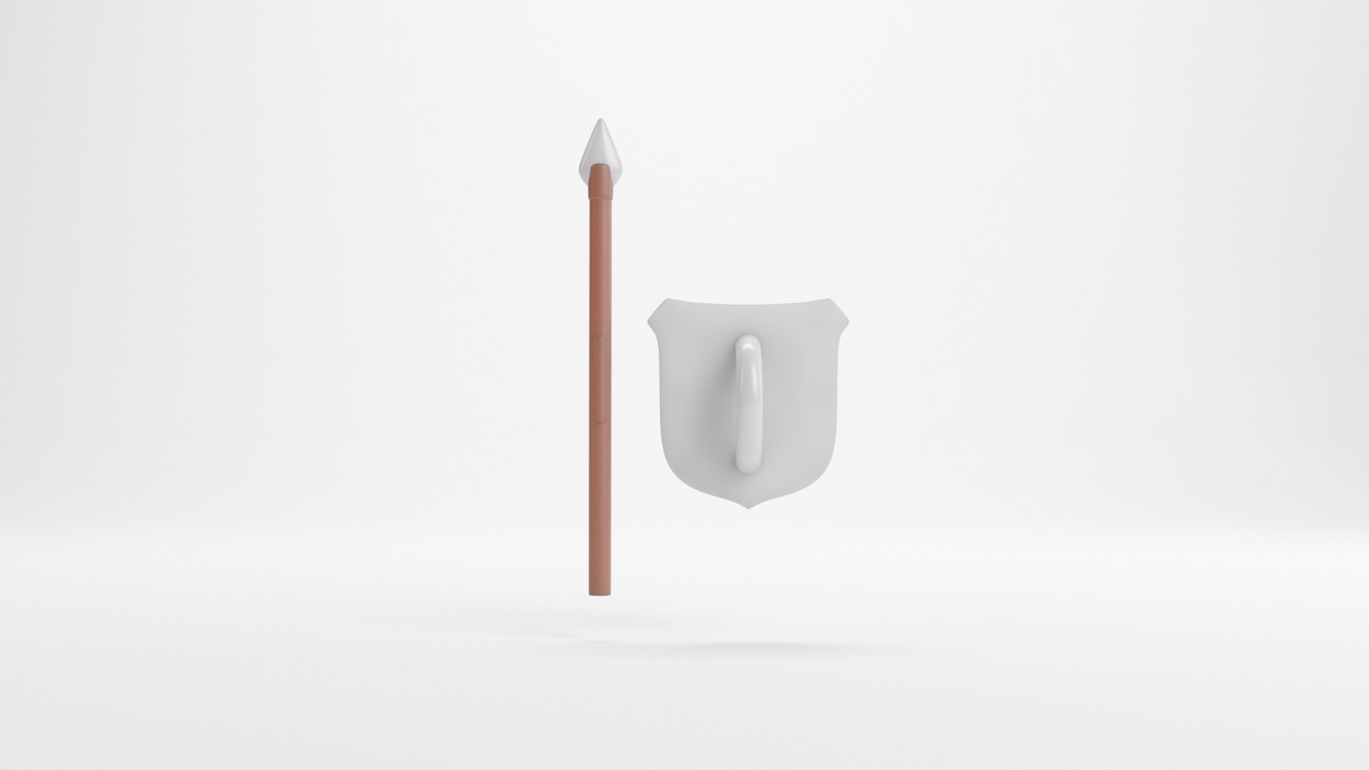 Shield And Spear Original Toon 3D Model - TurboSquid 2141292