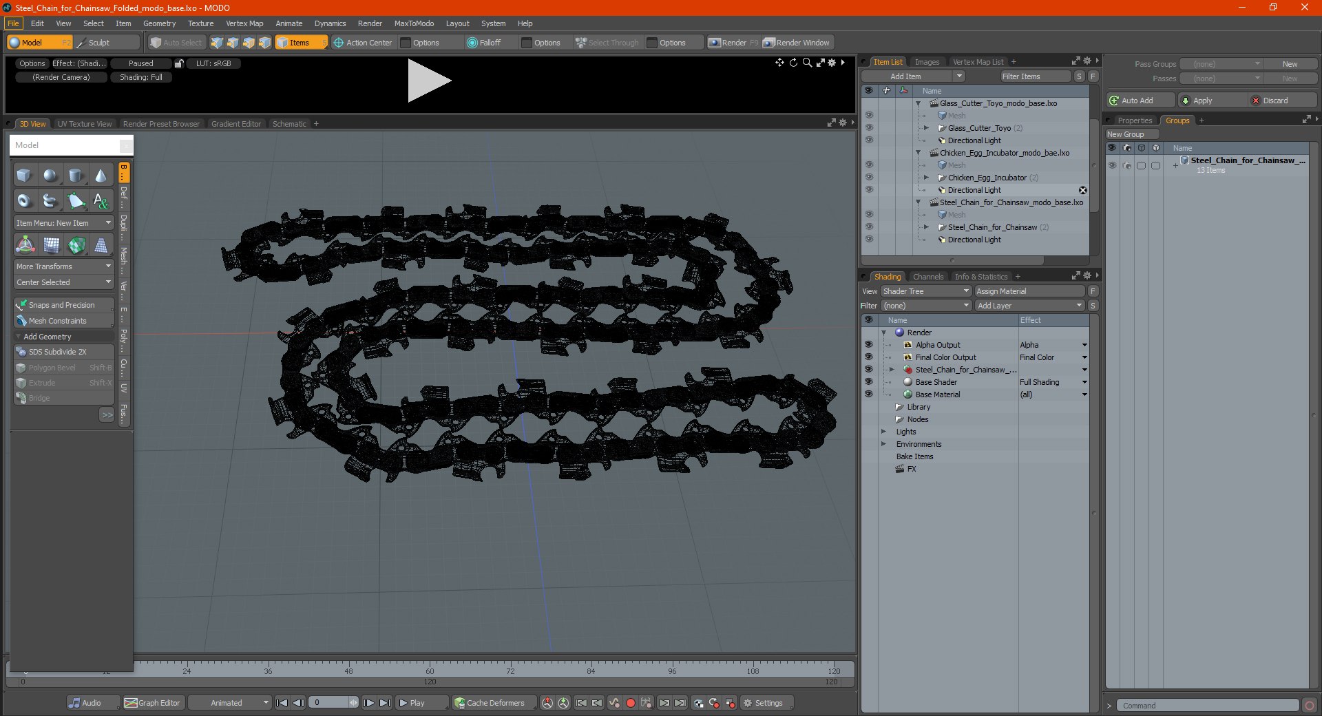 Steel Chain for Chainsaw Folded 3D model - TurboSquid 1883218