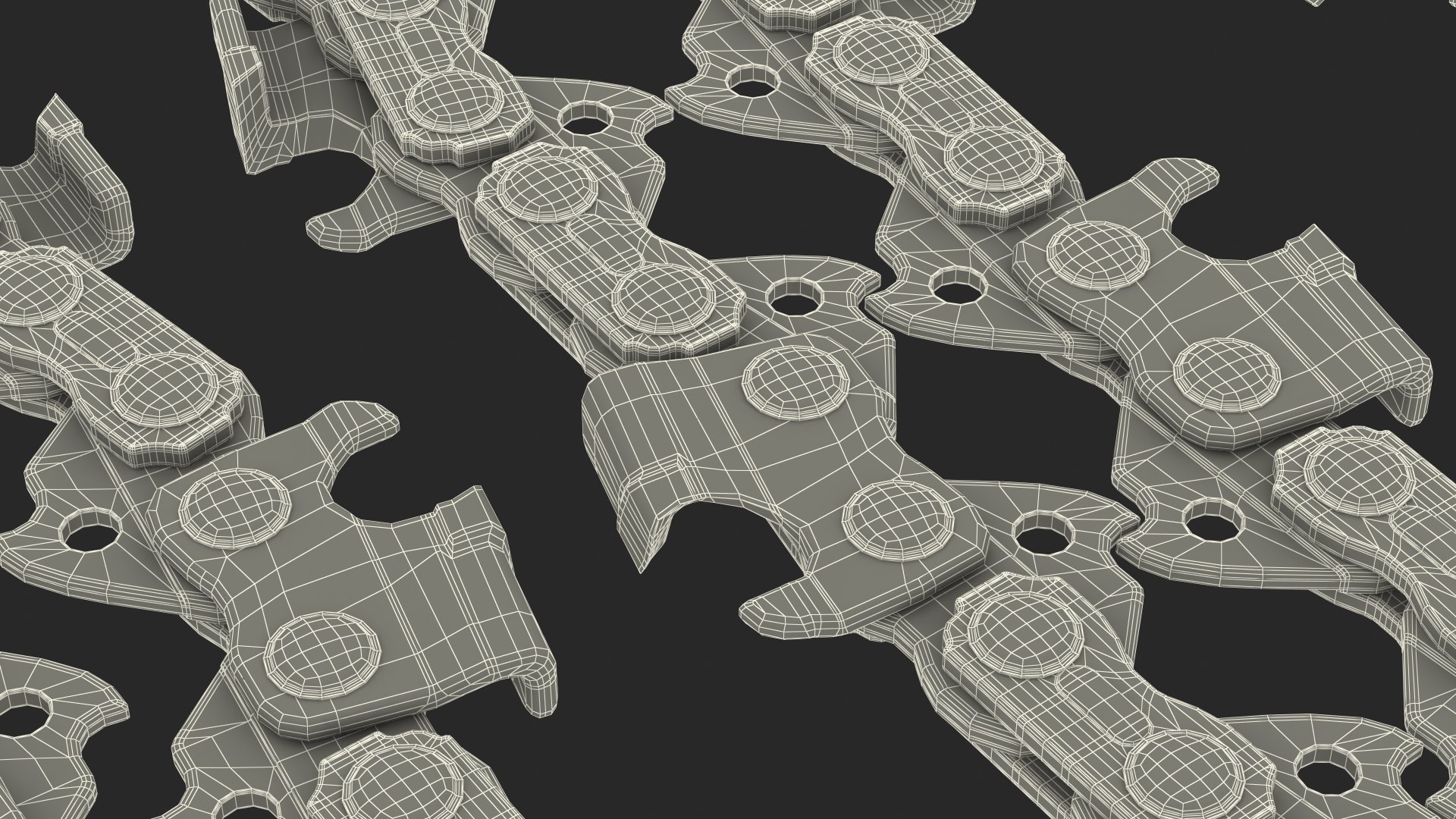 Steel Chain for Chainsaw Folded 3D model - TurboSquid 1883218