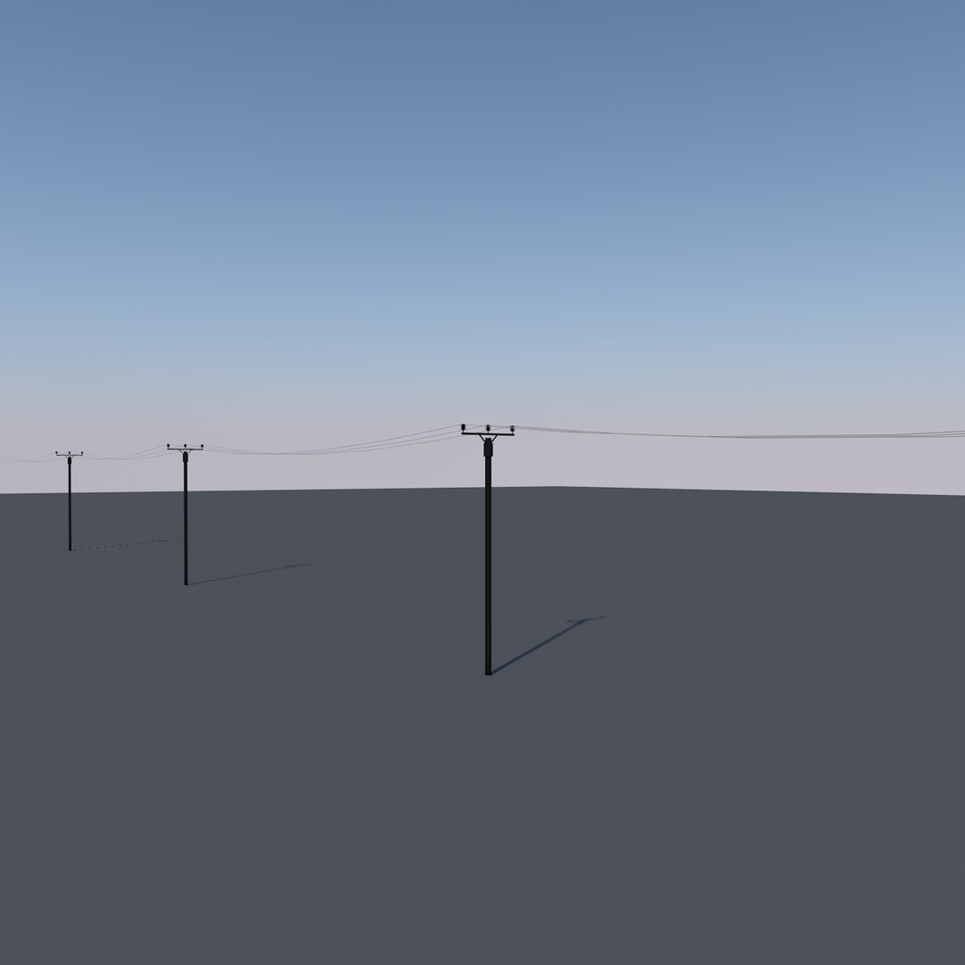 3D Wind Turbine Power Lines Model - TurboSquid 1324387