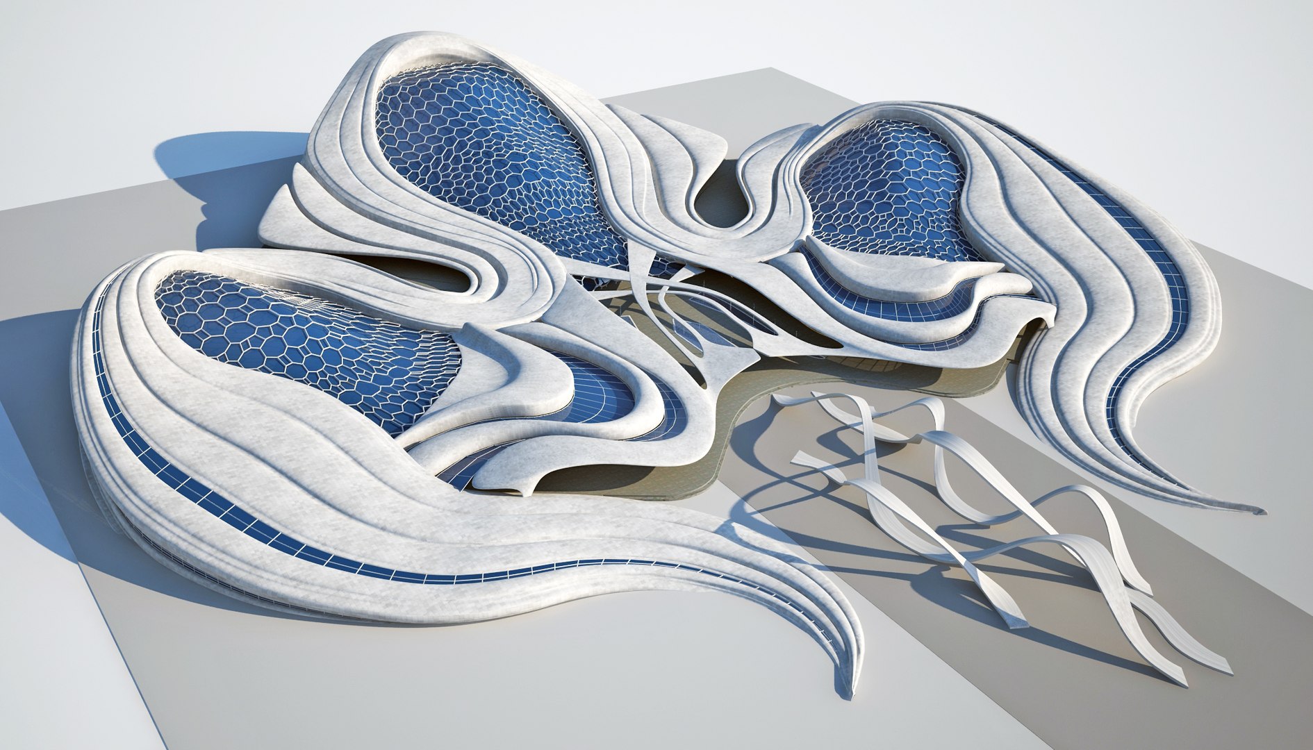 3D Model Organic Modern Design Building - TurboSquid 1561012