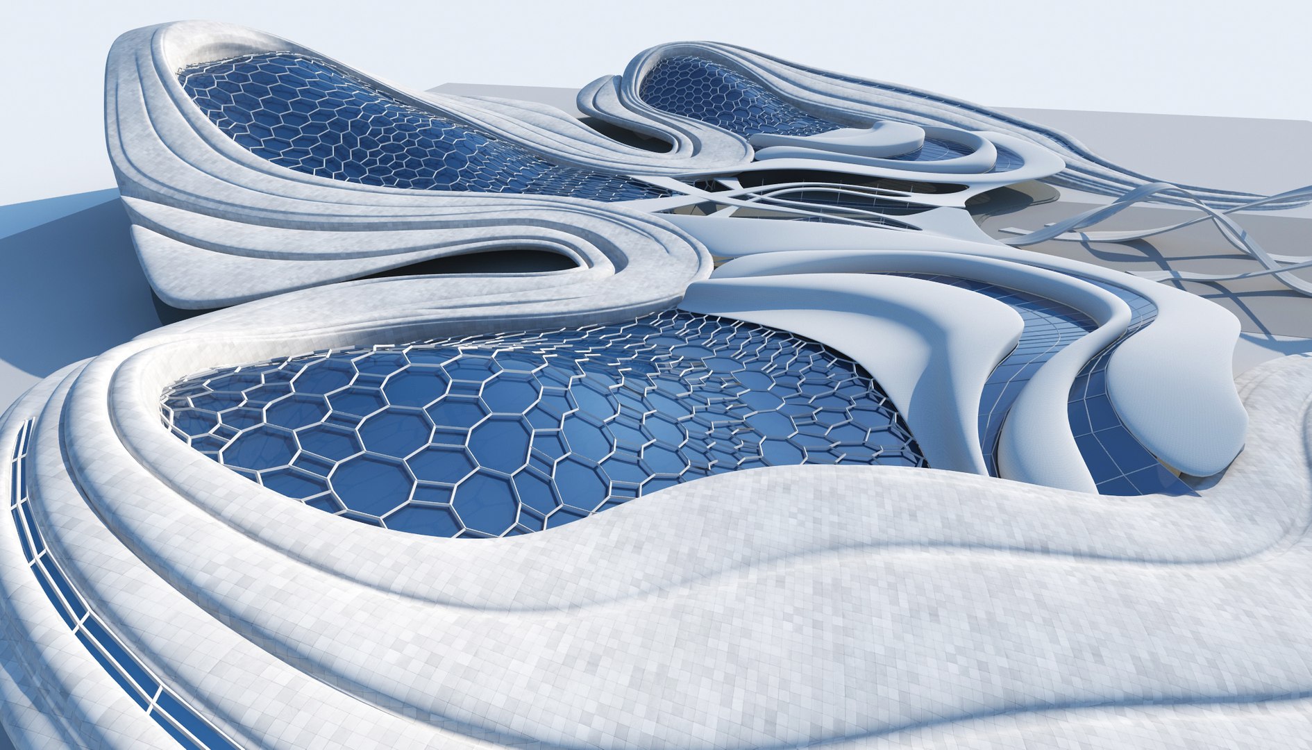 3D Model Organic Modern Design Building - TurboSquid 1561012