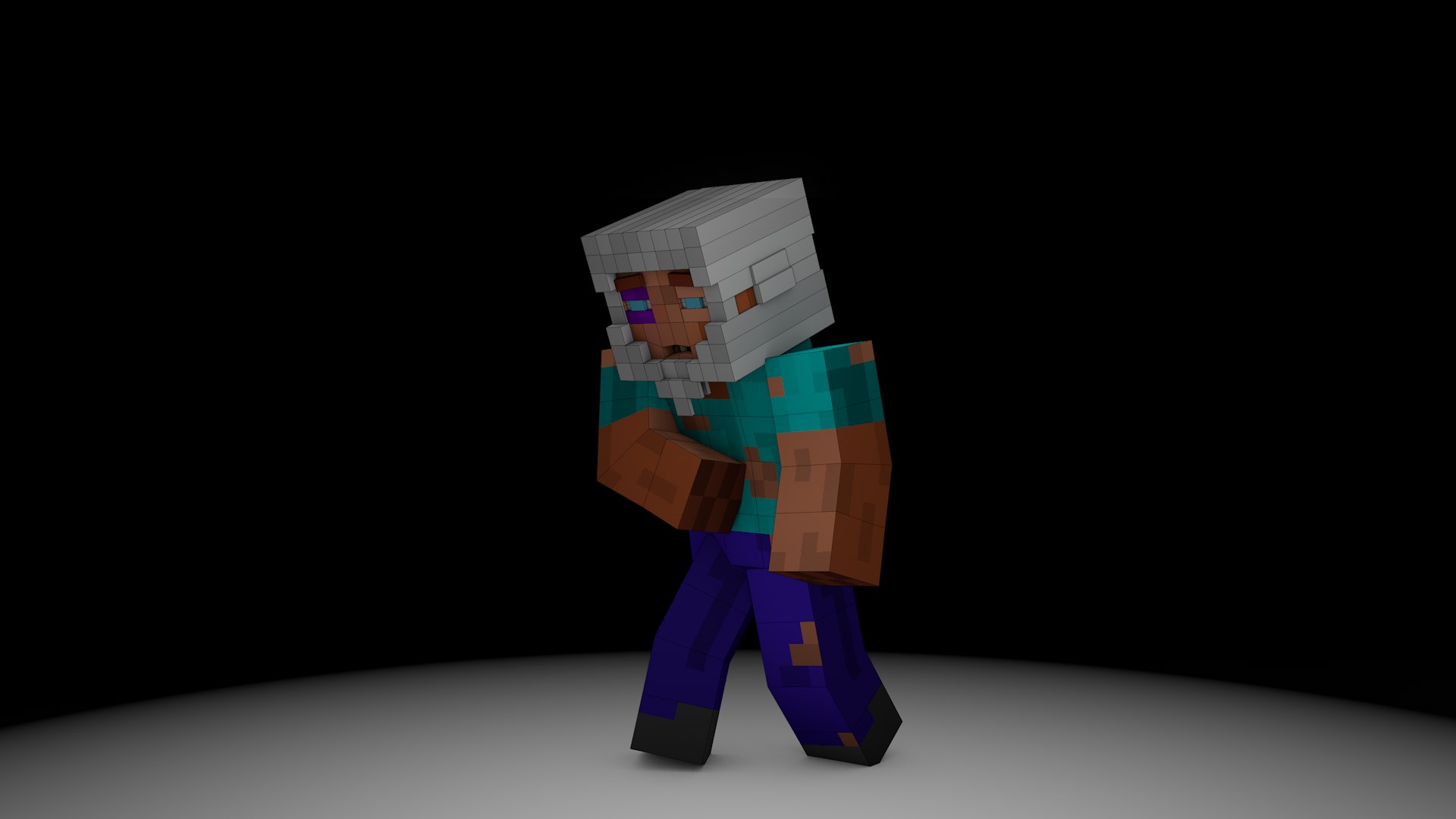 3d Minecraft Homeless Model