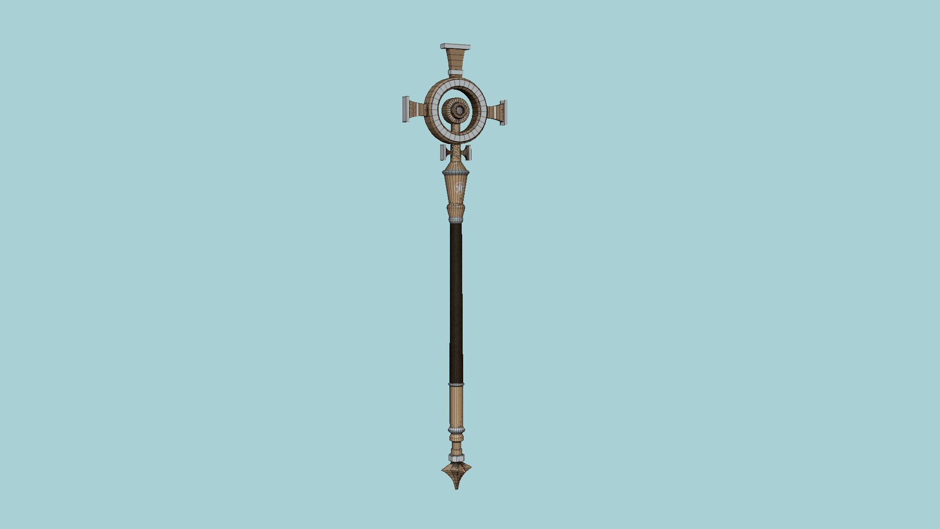3D Healer Mage Staff 05 Bronze - Medieval Fantasy Weapon model ...