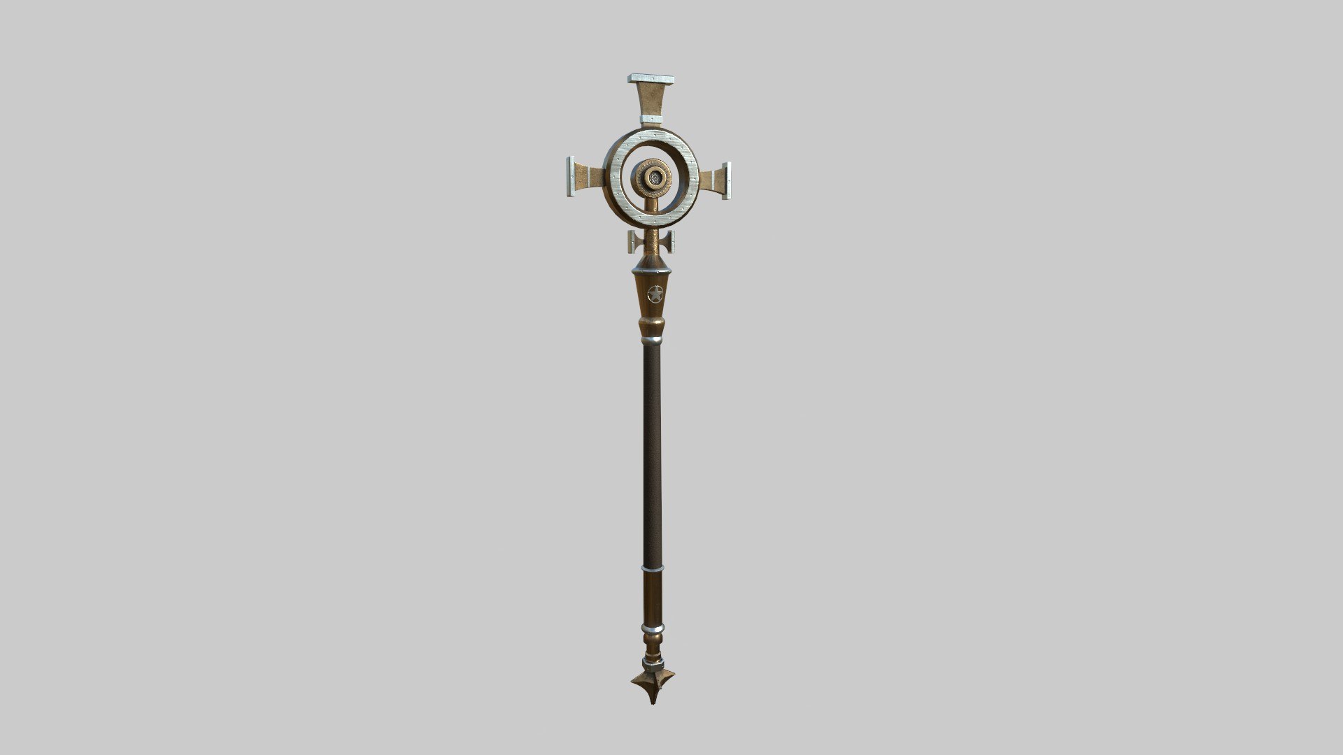 3D Healer Mage Staff 05 Bronze - Medieval Fantasy Weapon model ...