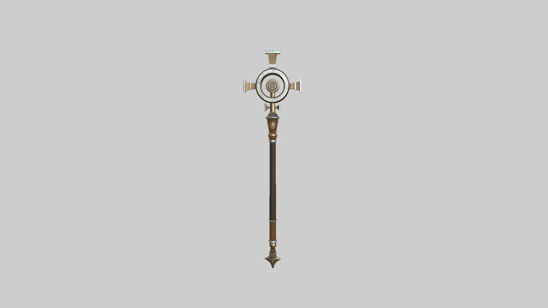 3D Healer Mage Staff 05 Bronze - Medieval Fantasy Weapon model ...
