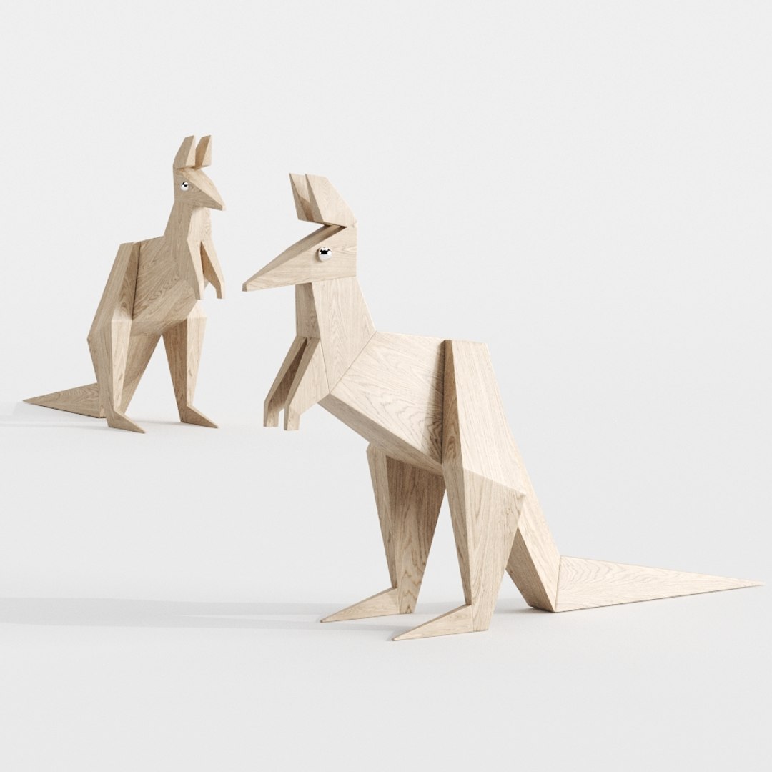 3D Model Origami Kangaroo - TurboSquid 1437360