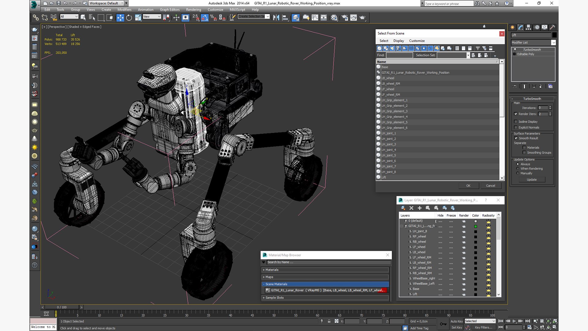 GITAI R1 Lunar Robotic Rover Working Position 3D model - TurboSquid 1930106