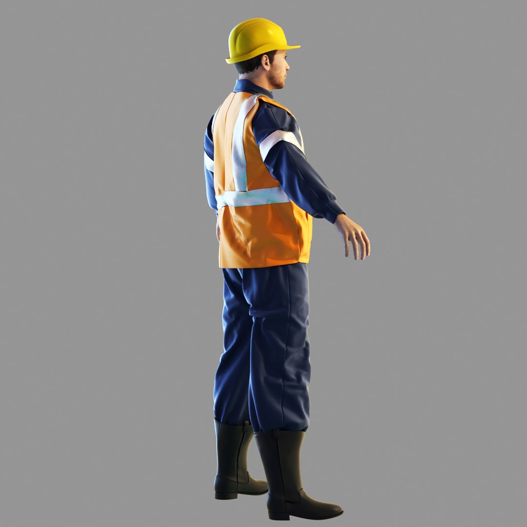 3d 3ds Railway Worker
