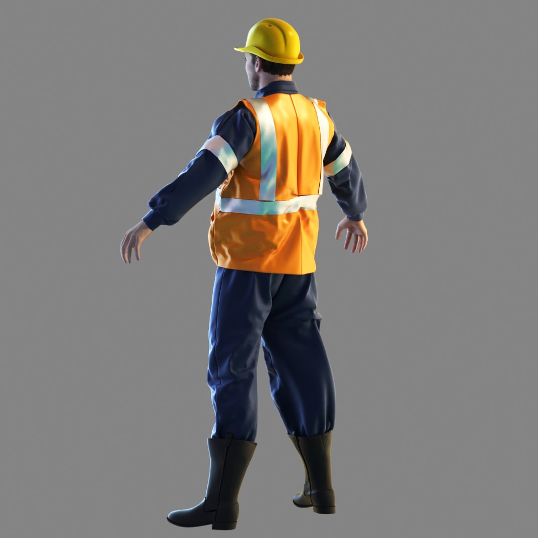3d 3ds Railway Worker