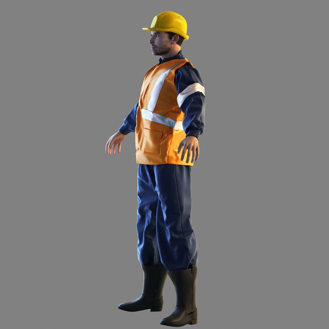 3d 3ds Railway Worker