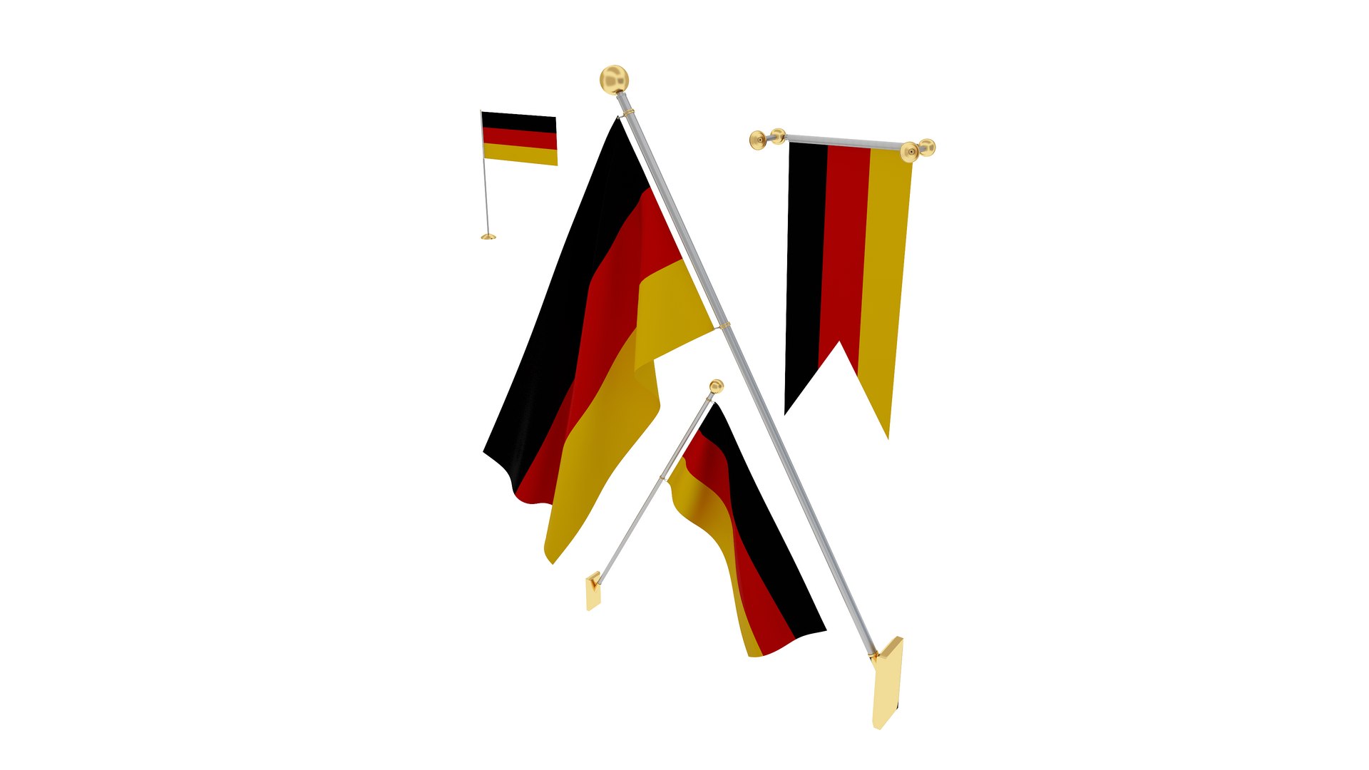 3D Germany Flag Set Model - TurboSquid 2399133