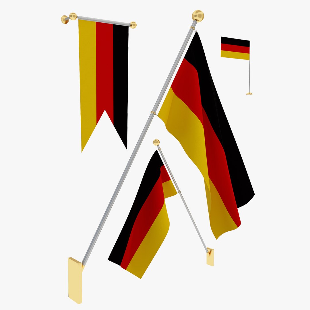 3D Germany Flag Set Model - TurboSquid 2399133