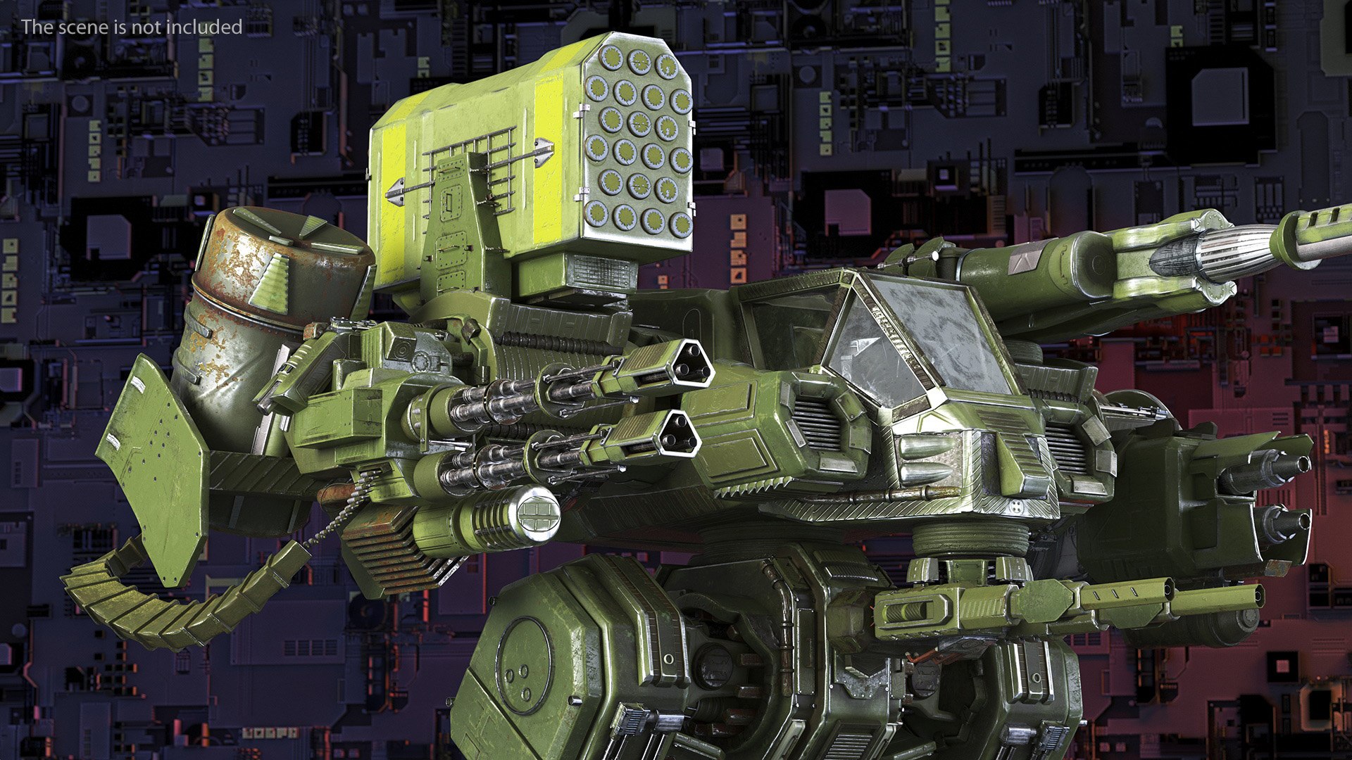 3D Massive Walking Mech Green Old - TurboSquid 2162002