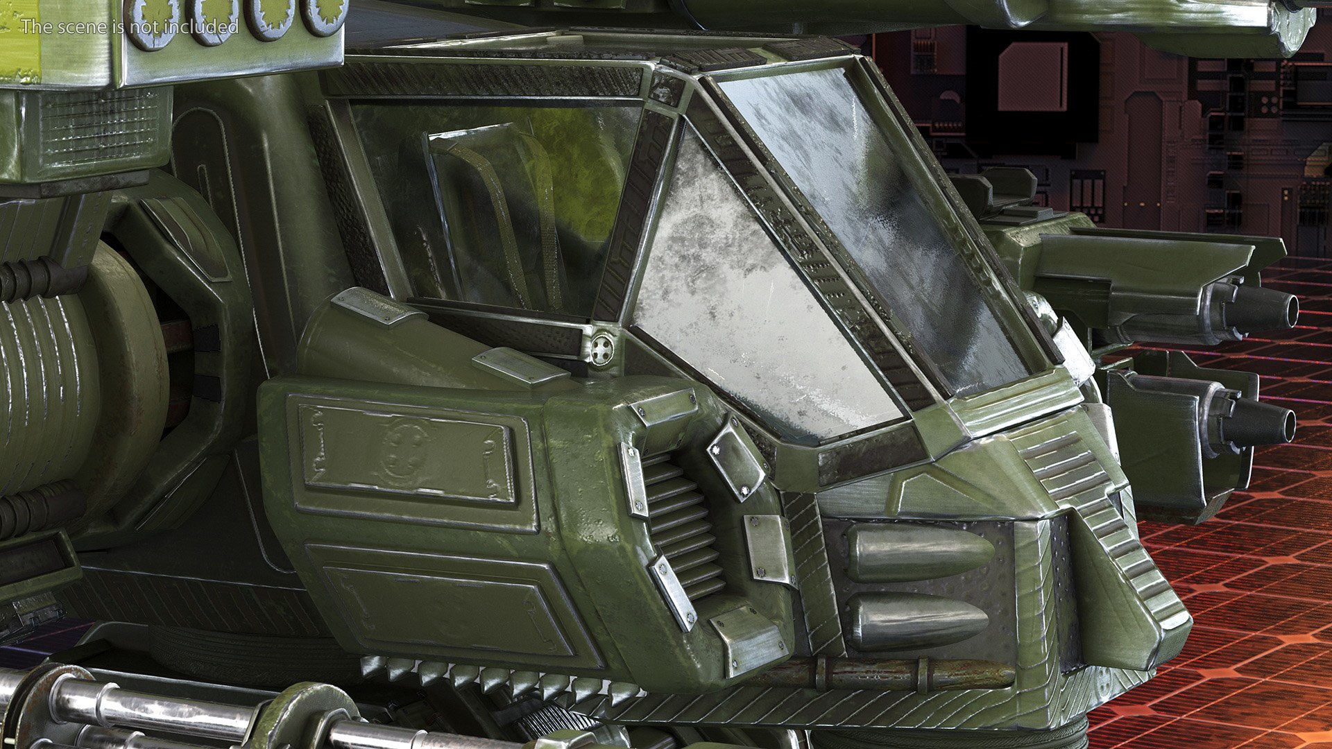 3D Massive Walking Mech Green Old - TurboSquid 2162002