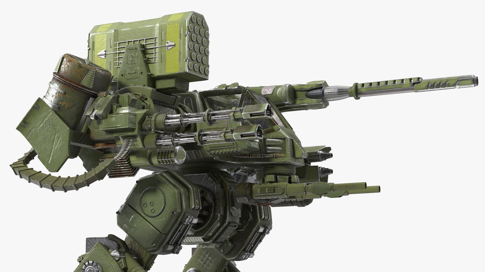 3D Massive Walking Mech Green Old - TurboSquid 2162002