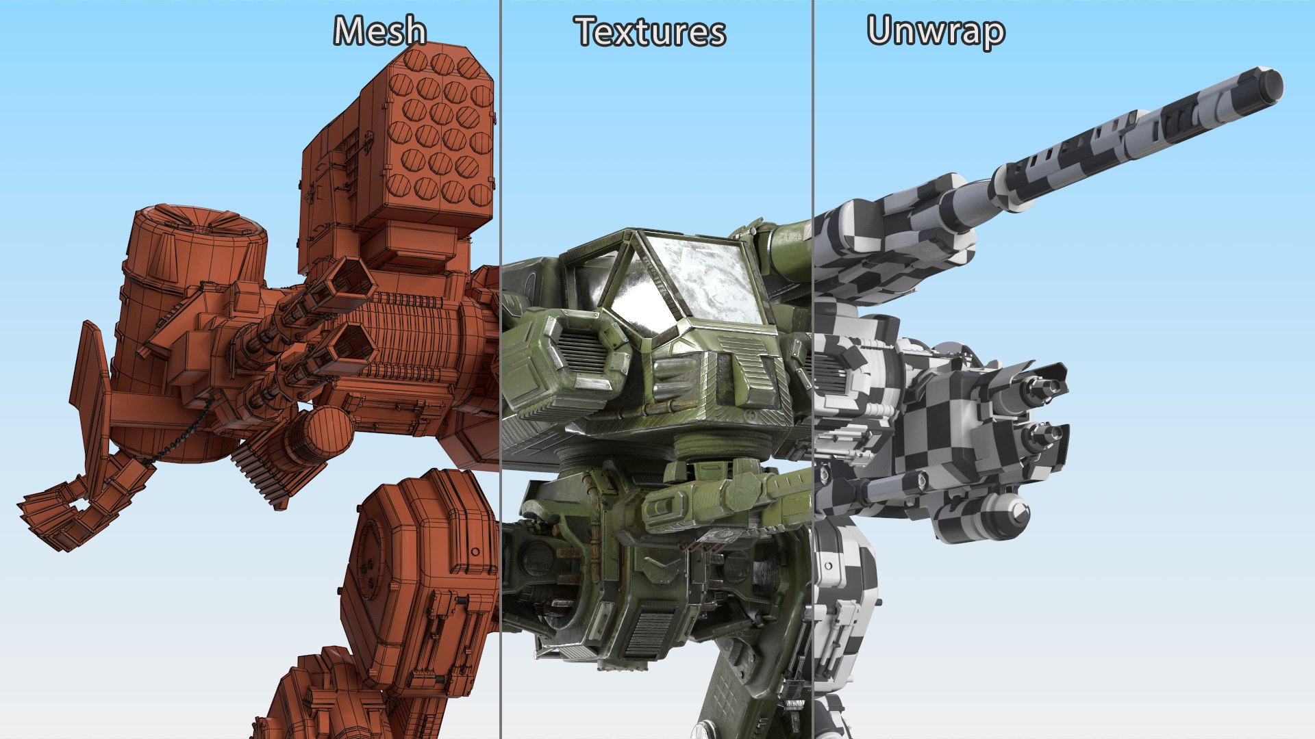 3D Massive Walking Mech Green Old - TurboSquid 2162002