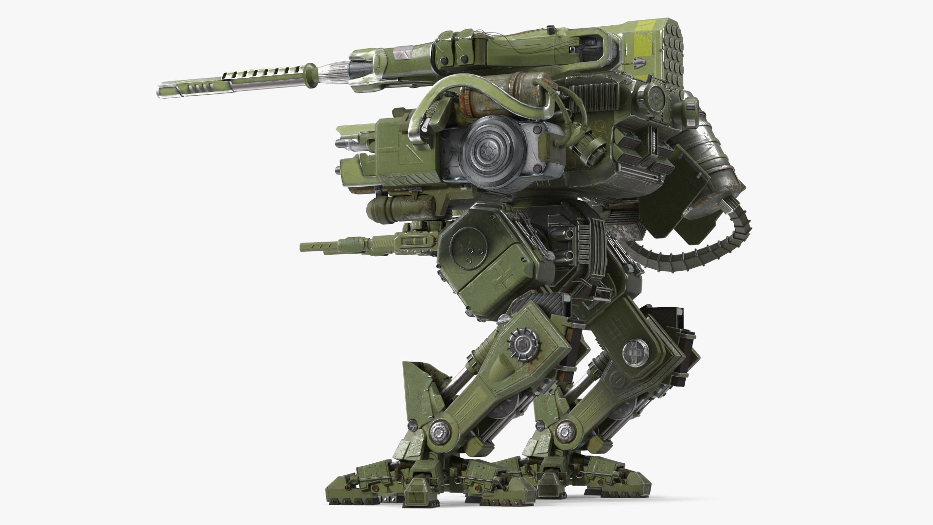 3D Massive Walking Mech Green Old - TurboSquid 2162002