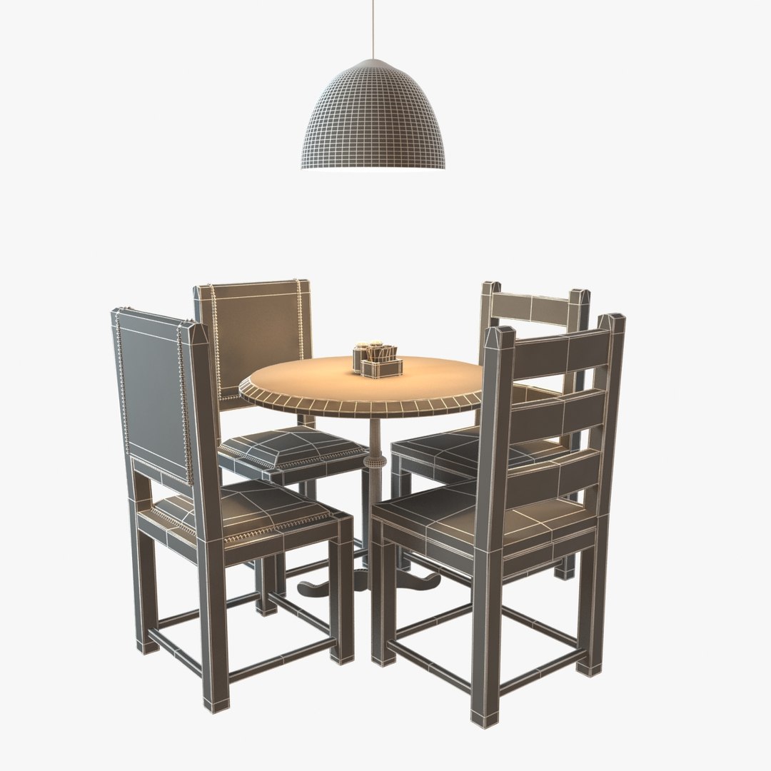 table chairs 3d model