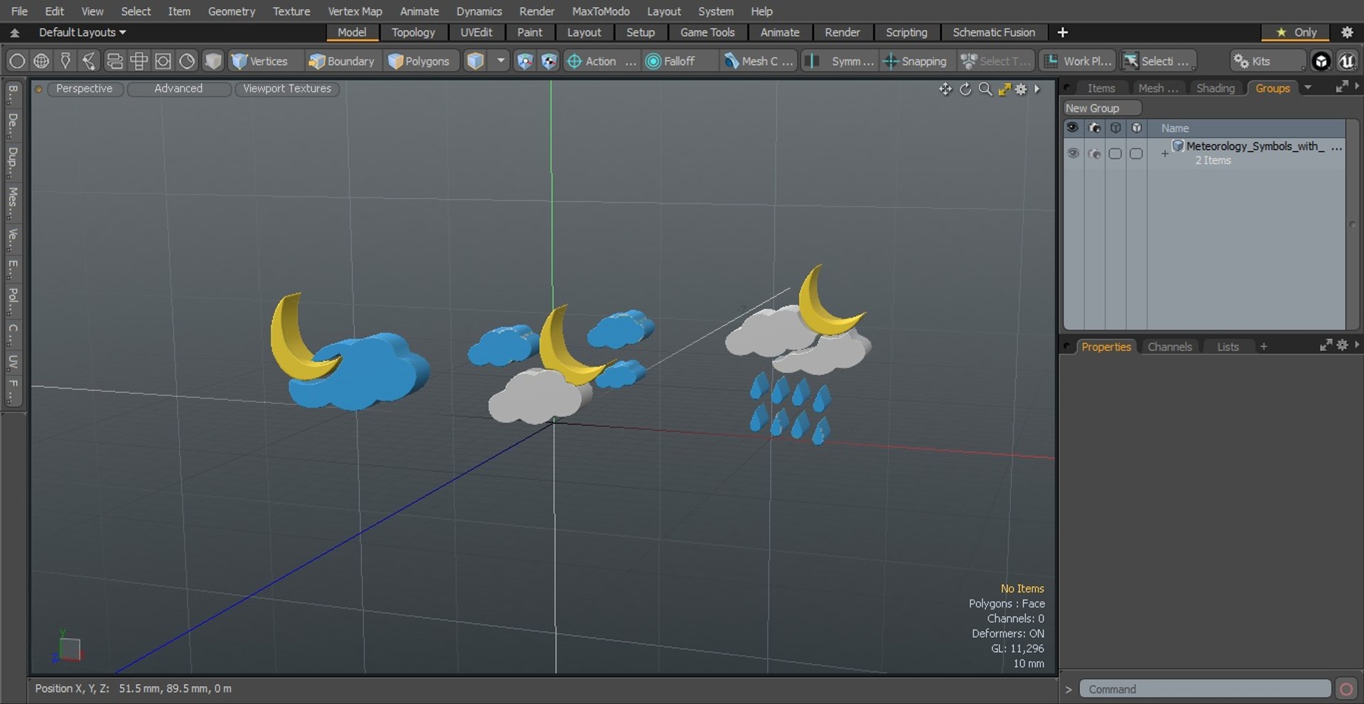 3D Meteorology Symbols with Moon Set - TurboSquid 2086164