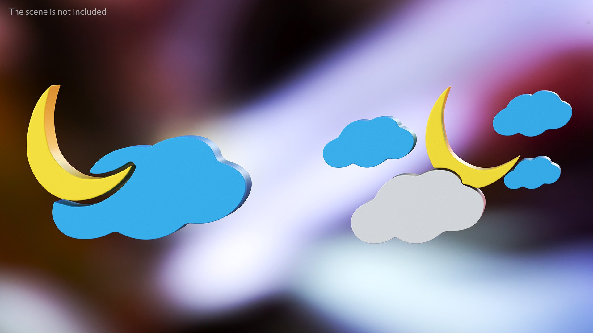 3D Meteorology Symbols With Moon Set - TurboSquid 2086164
