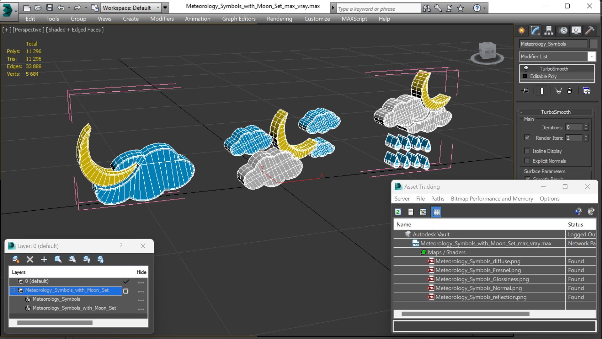 3D Meteorology Symbols with Moon Set - TurboSquid 2086164
