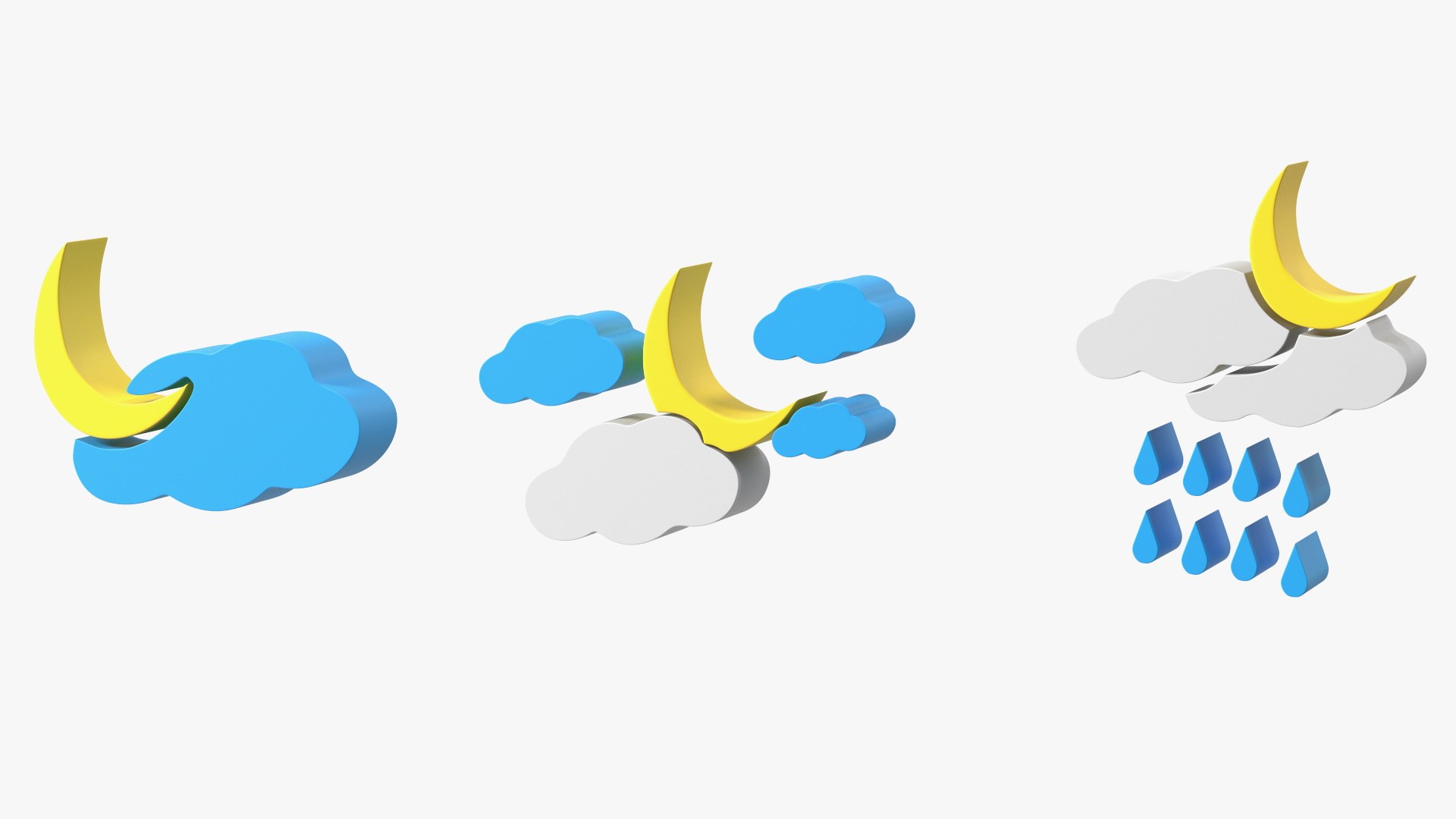 3D Meteorology Symbols With Moon Set - TurboSquid 2086164