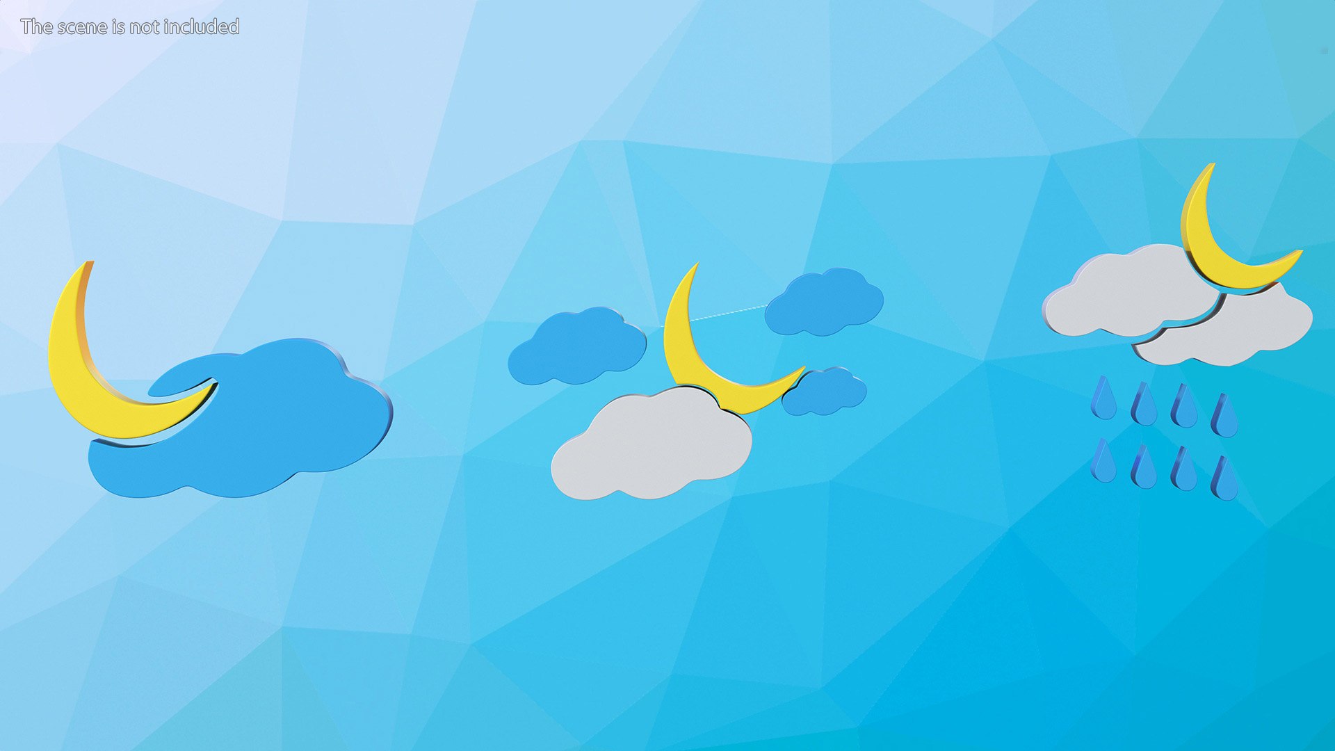 3D Meteorology Symbols With Moon Set - TurboSquid 2086164