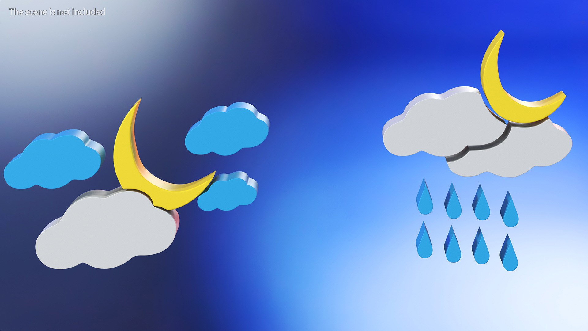 3D Meteorology Symbols With Moon Set - TurboSquid 2086164