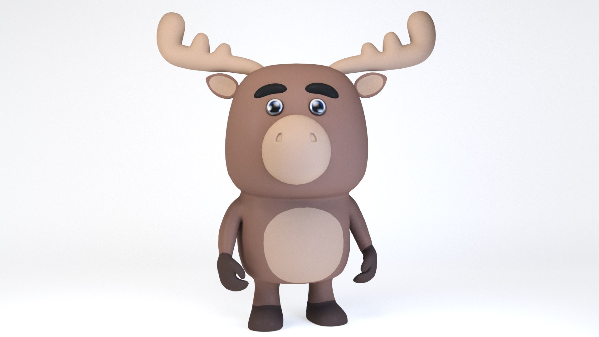 3D Model Cartoonish Humanoid Moose Character - TurboSquid 2250853
