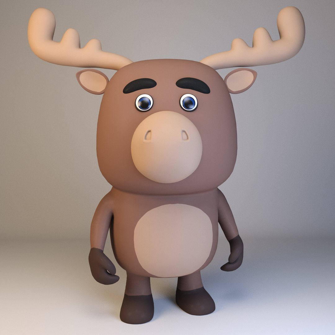3D Model Cartoonish Humanoid Moose Character - TurboSquid 2250853