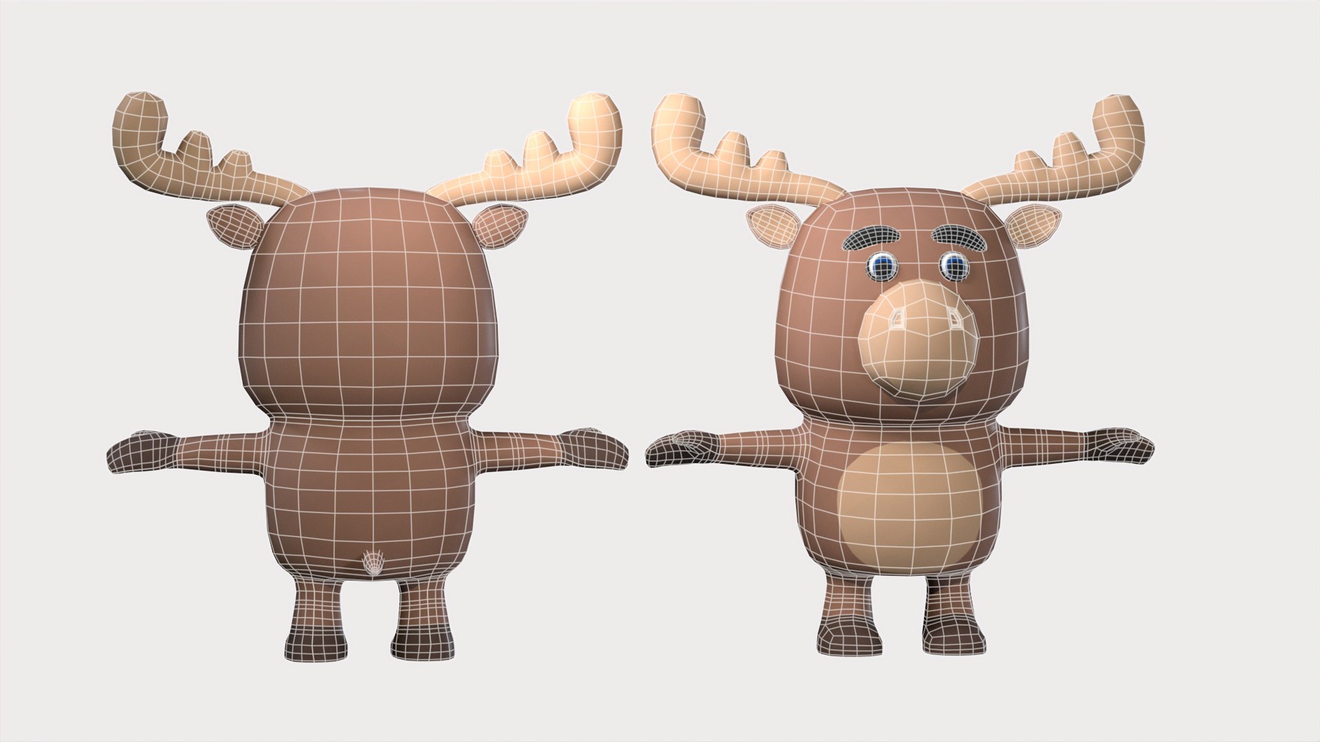 3D Model Cartoonish Humanoid Moose Character - TurboSquid 2250853