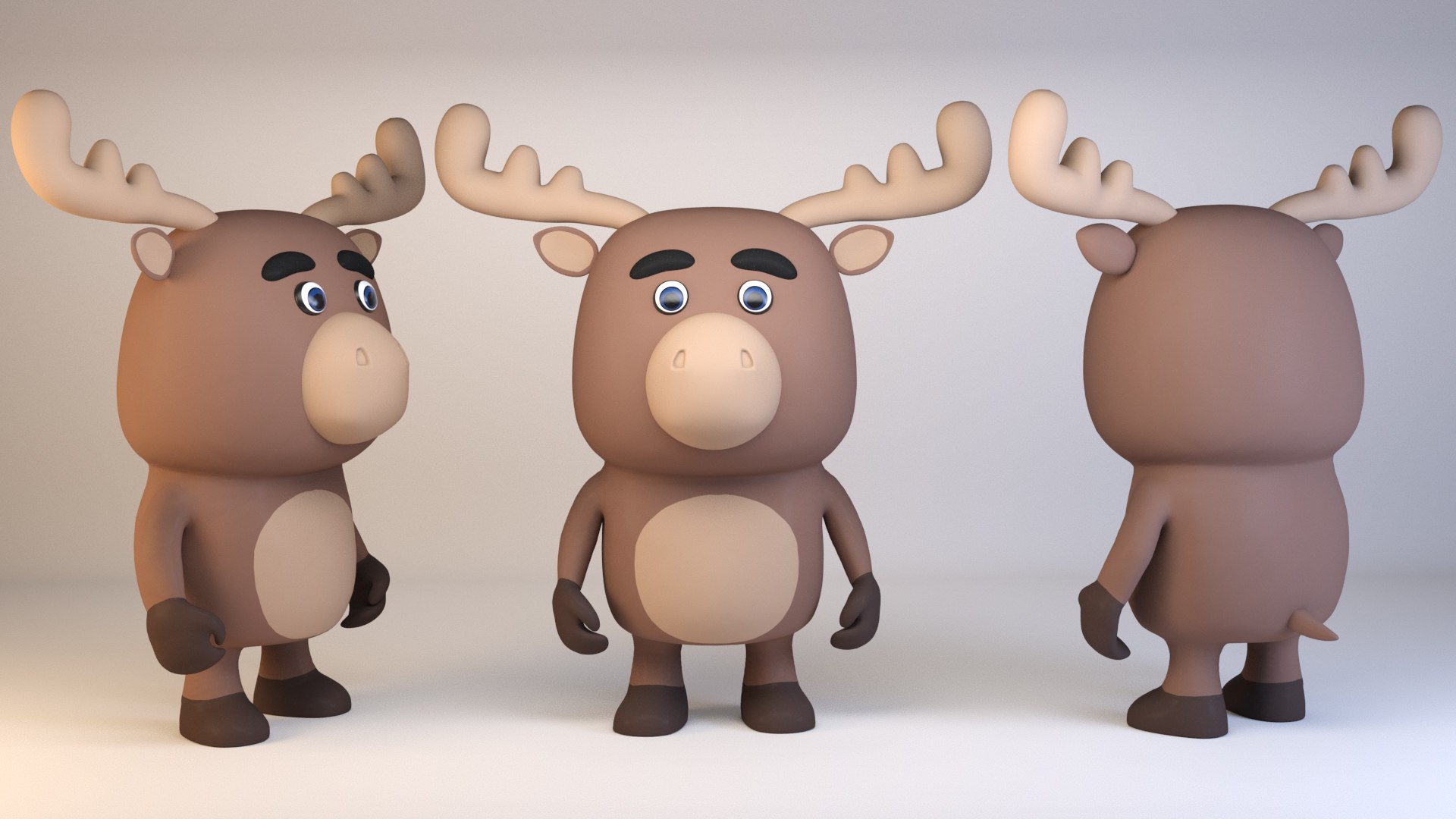 3D Model Cartoonish Humanoid Moose Character - TurboSquid 2250853