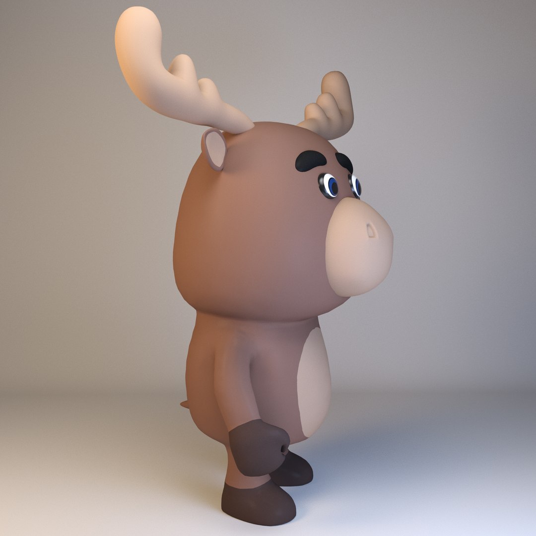 3D Model Cartoonish Humanoid Moose Character - TurboSquid 2250853