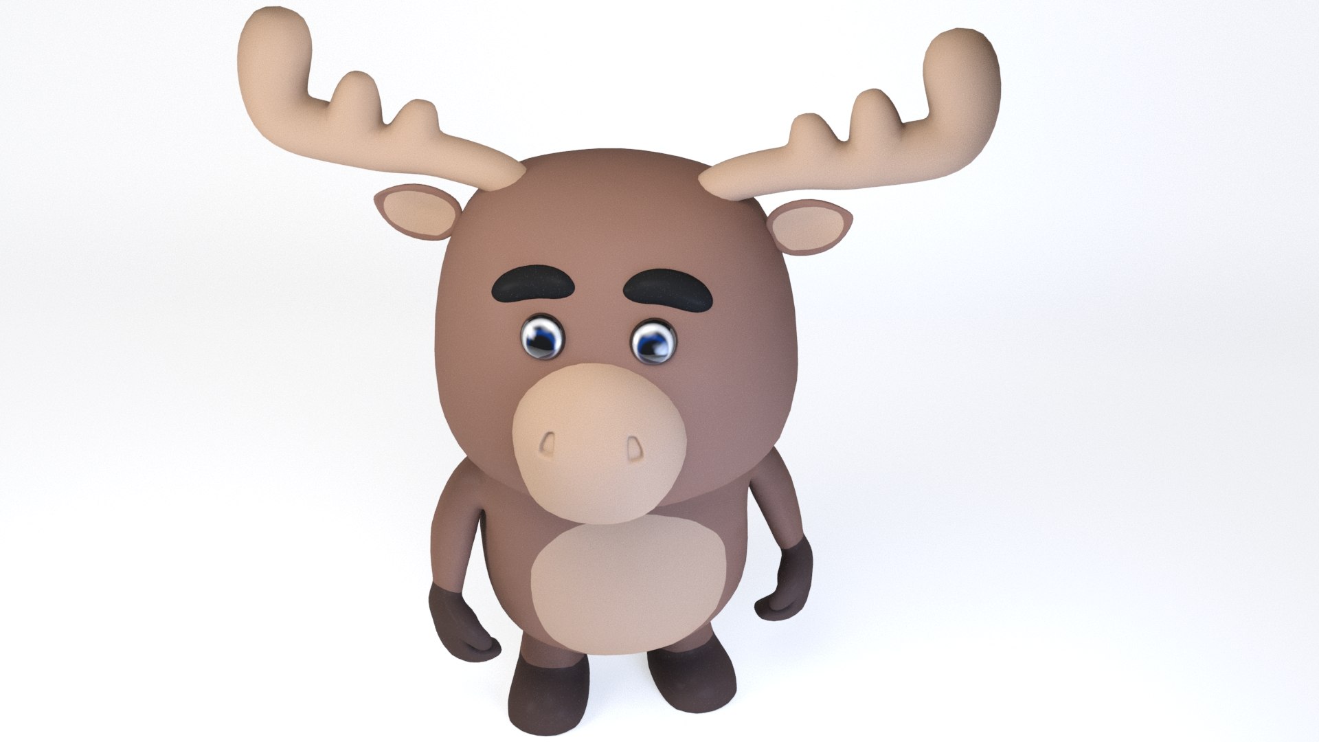 3D Model Cartoonish Humanoid Moose Character - TurboSquid 2250853