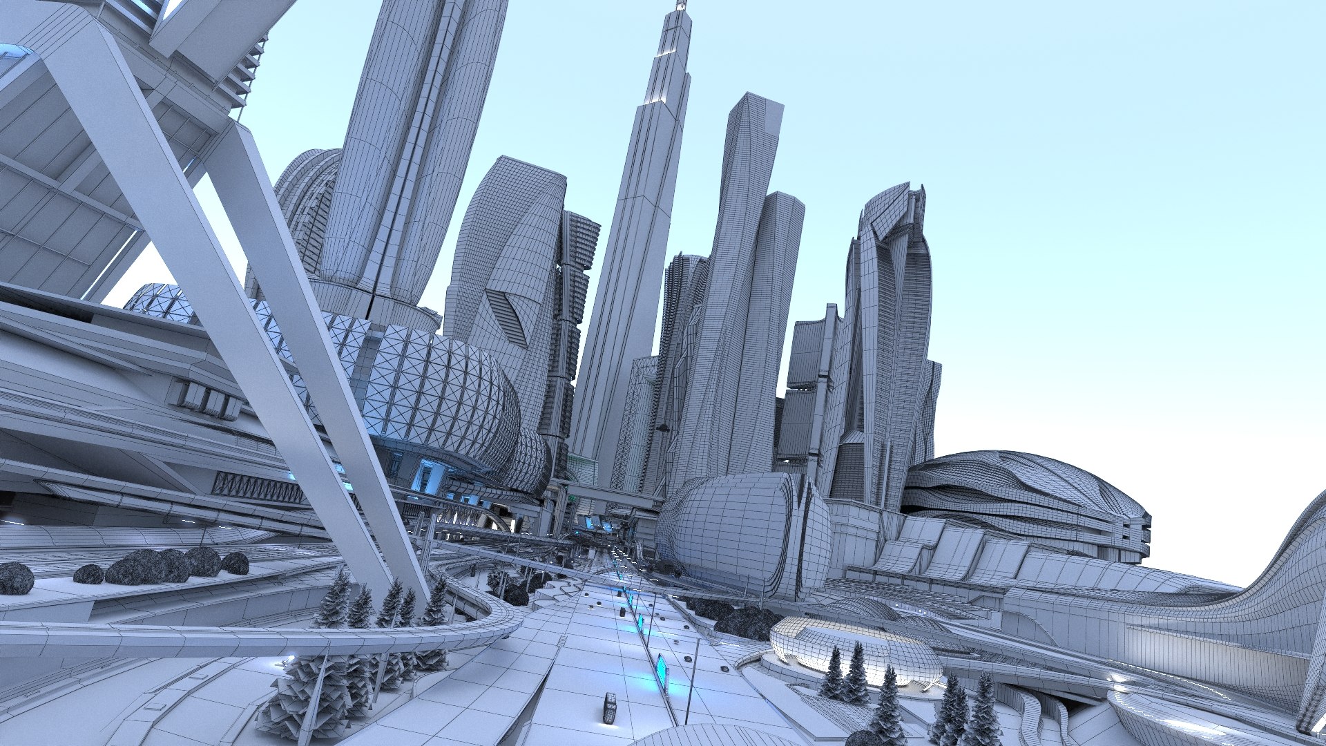 3D Future City Next Night model - TurboSquid 1740914