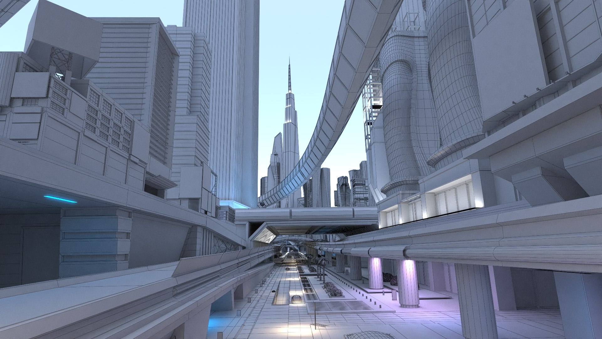3D Future City Next Night model - TurboSquid 1740914