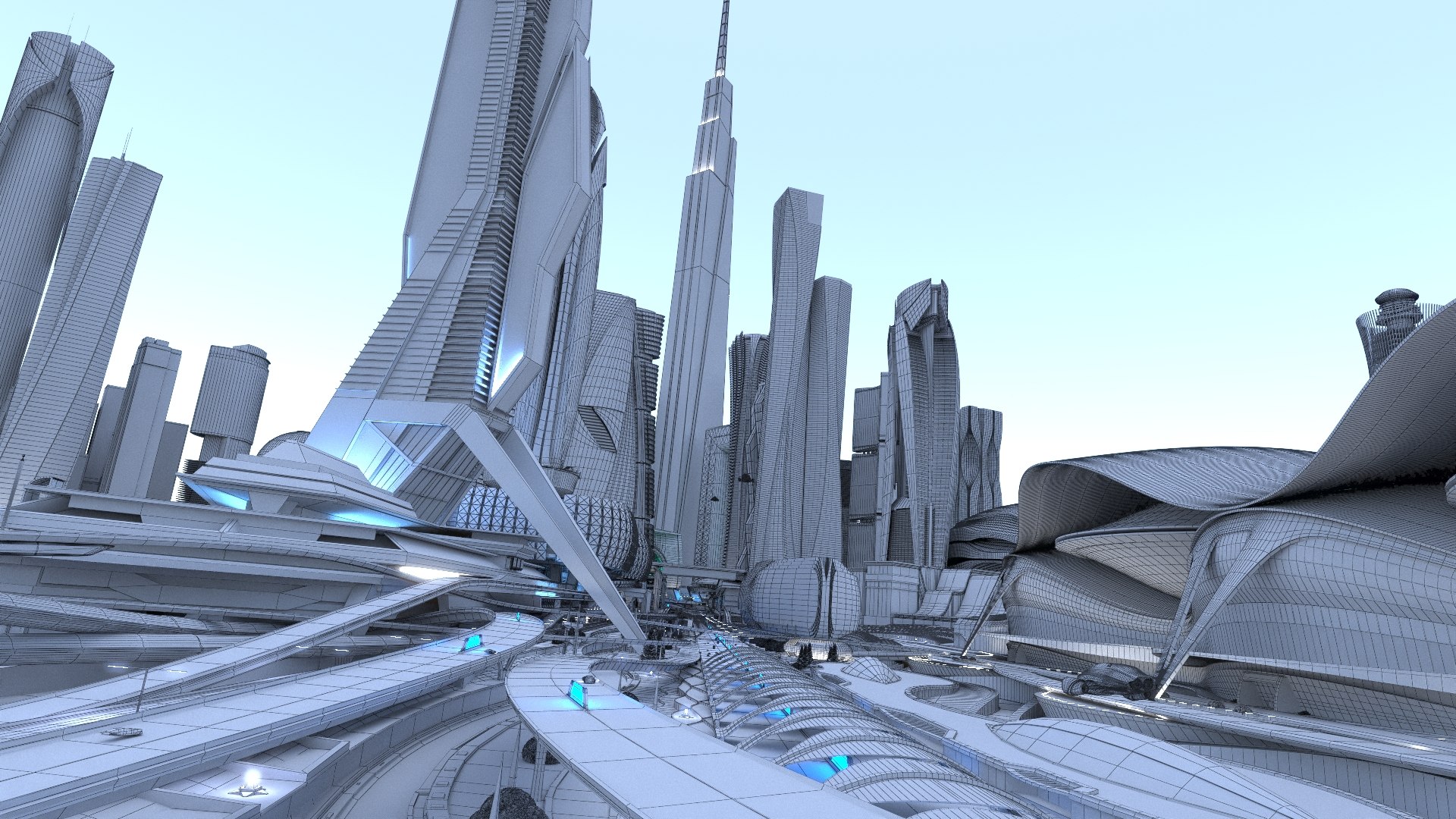 3D Future City Next Night model - TurboSquid 1740914