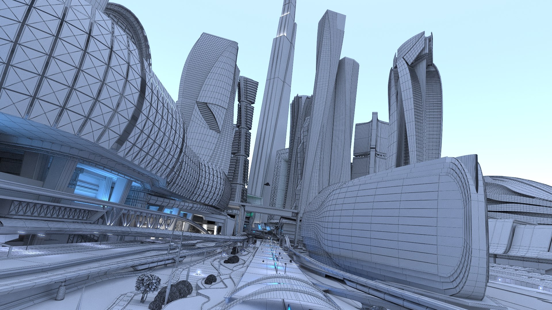 3D Future City Next Night model - TurboSquid 1740914