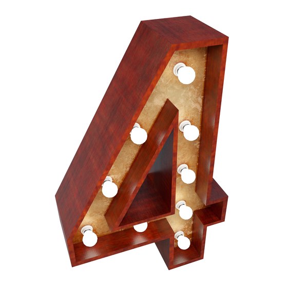 Marquee number four wooden led glow sign 3dmodel 3D 모델 - TurboSquid 1973432