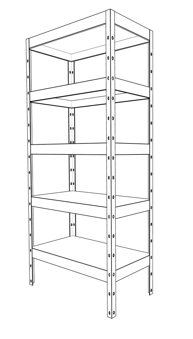 3D Parametric Slotted Angle Rack - TurboSquid 1558367
