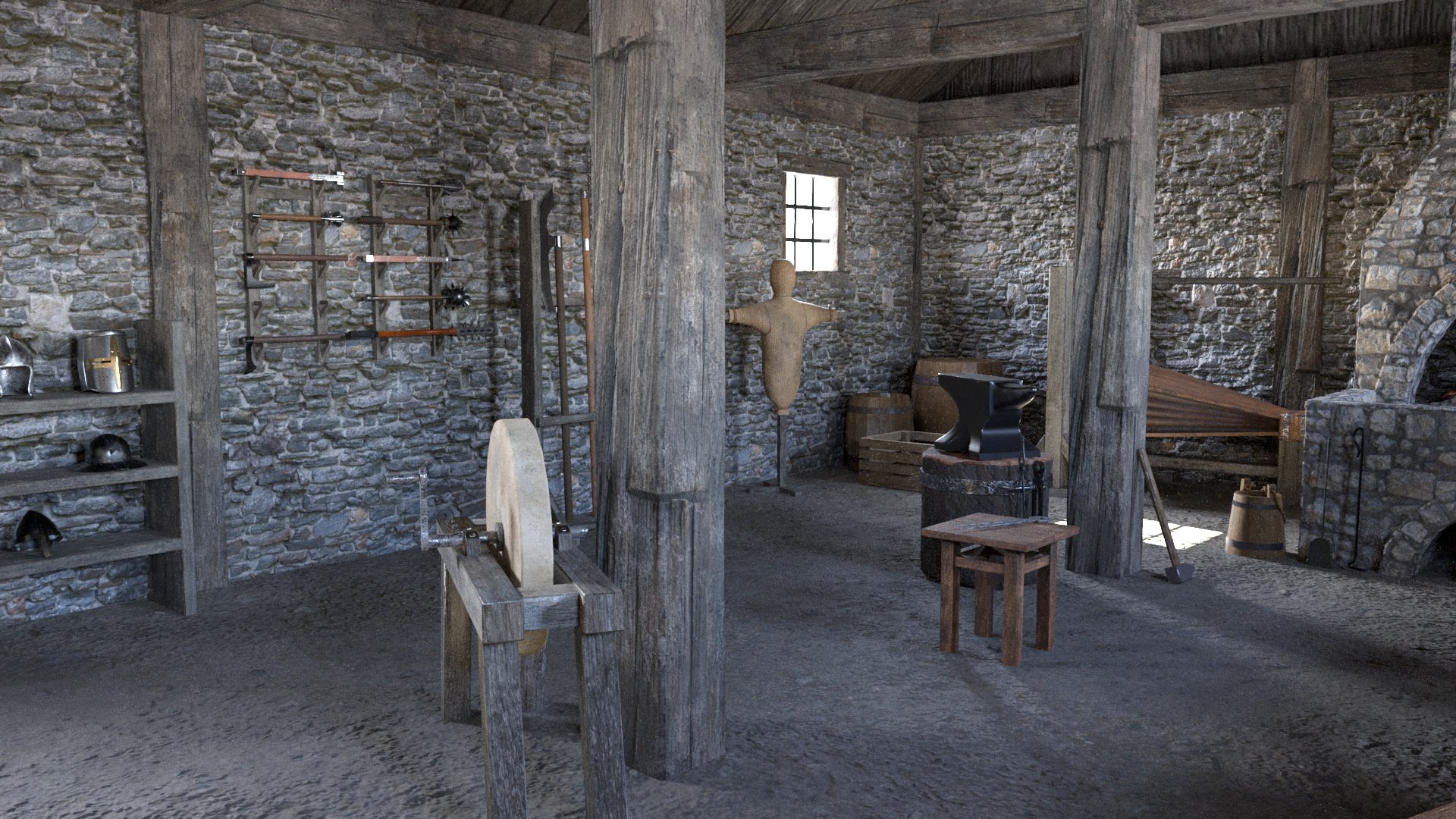 Medieval Armory And Smithy Building 3D Model - TurboSquid 2030756