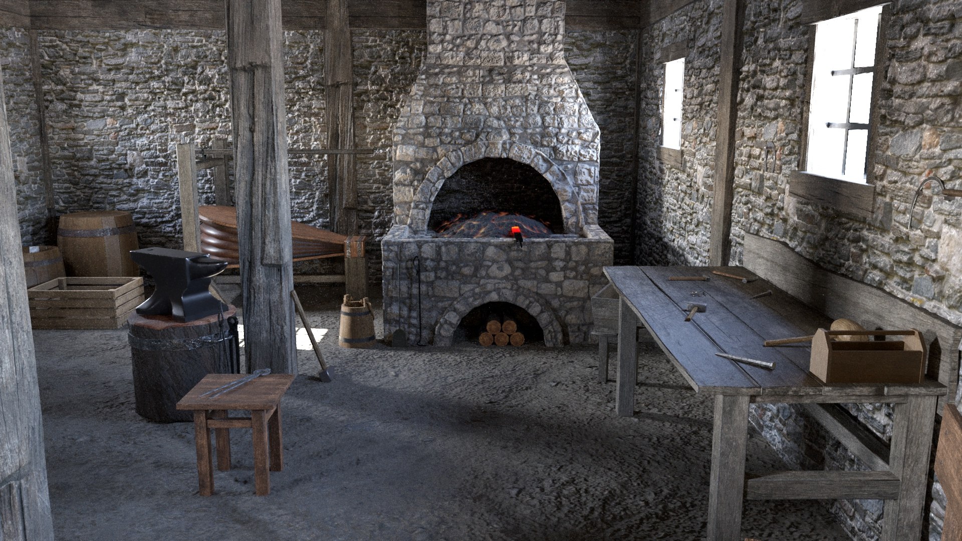 Medieval Armory And Smithy Building 3D Model - TurboSquid 2030756