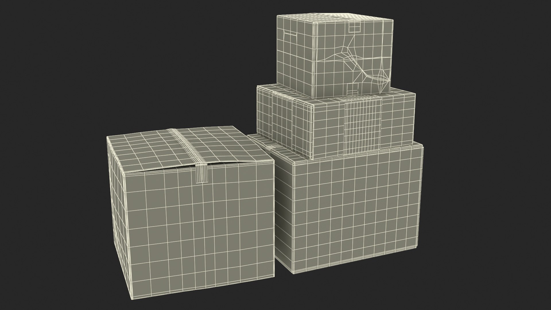 Stacked Cardboard Boxes 3D model - TurboSquid 2153021