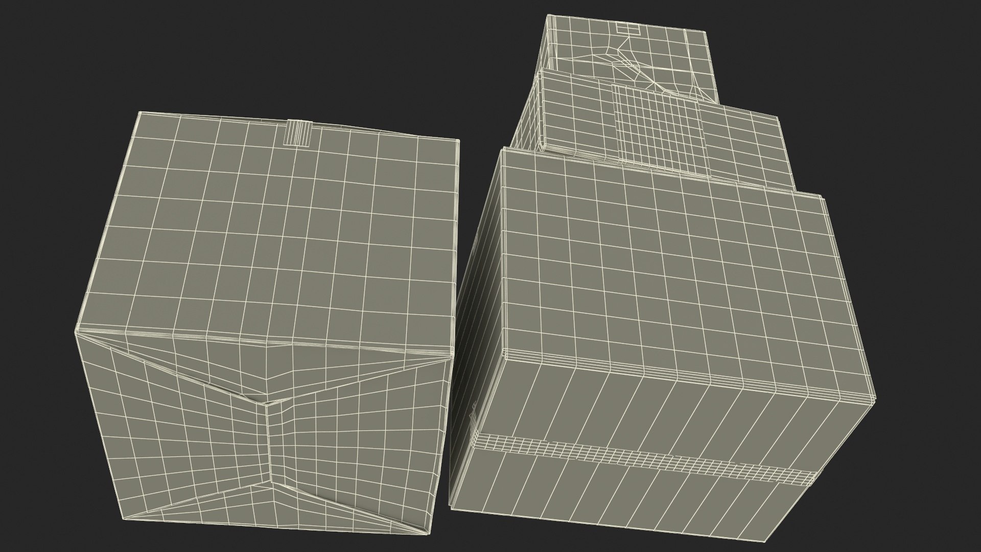 Stacked Cardboard Boxes 3D model - TurboSquid 2153021