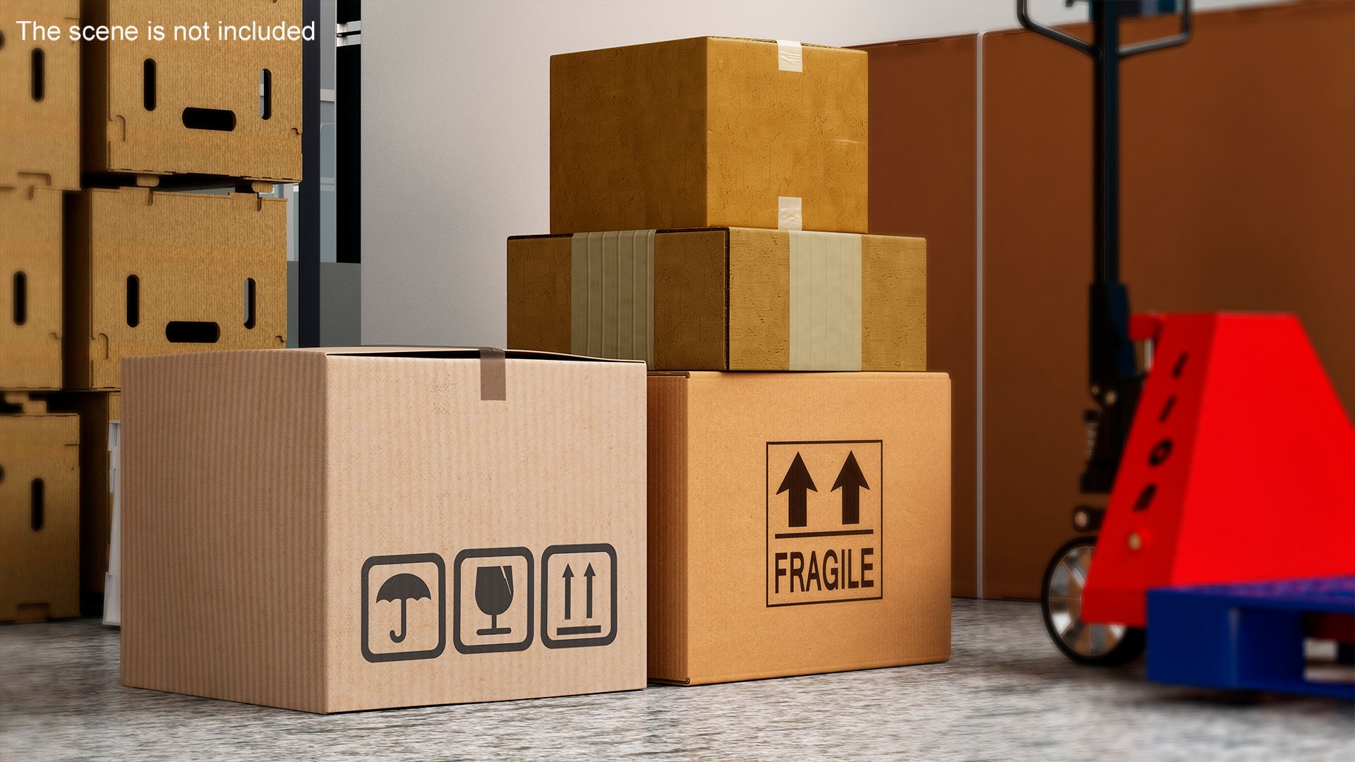 Stacked Cardboard Boxes 3D Model - TurboSquid 2153021