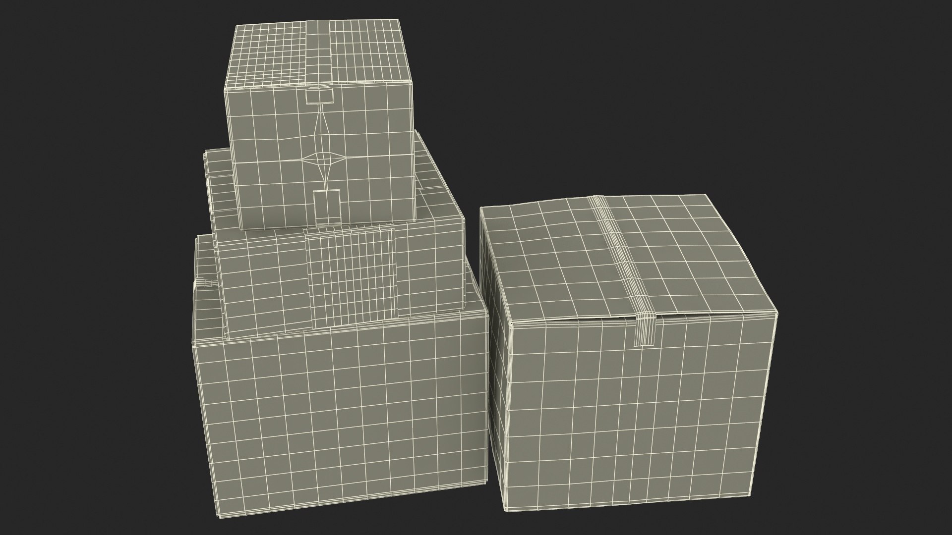 Stacked Cardboard Boxes 3D model - TurboSquid 2153021