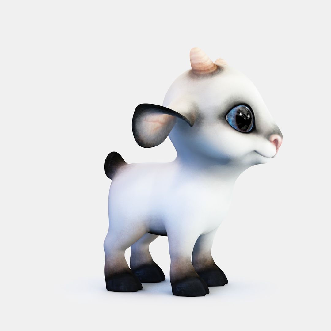 3d cute cartoon goat